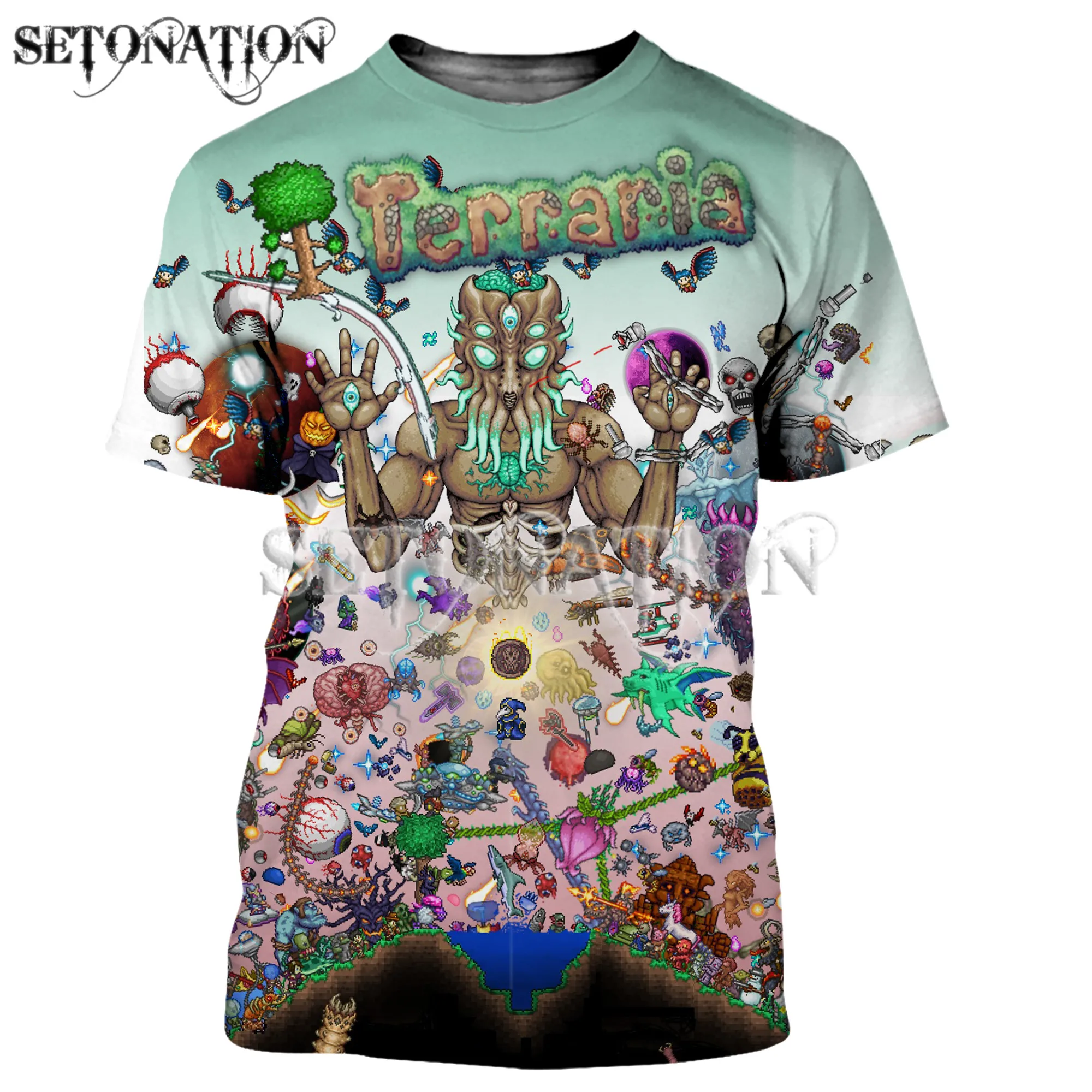Camiseta-con-estampado-3D-de-Terraria-Game-para-hombre-y-mujer-ropa-de ...