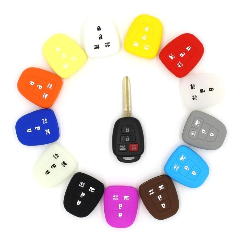 Silicone Rubber Car Key Cover Case For Toyota Corolla Camry 2014 2015 ...