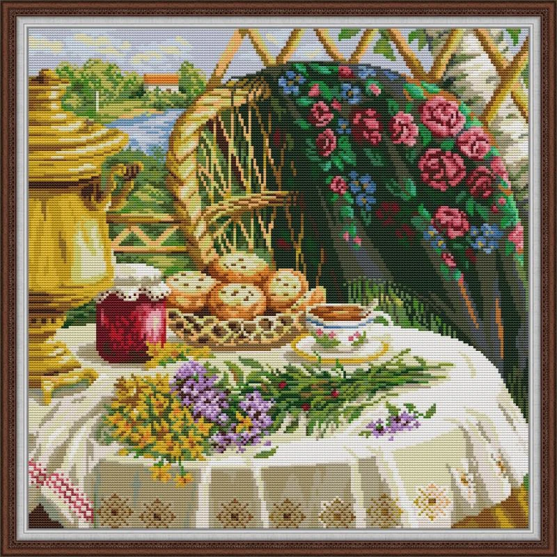 Afternoon Tea Cross Stitch Kit | Embroidery Kits Cross Stitch - Pattern ...