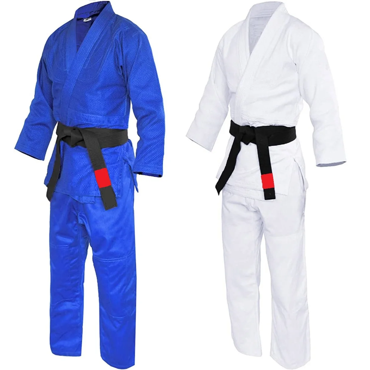 Professional-Made-Martial-Arts-Uniform-Single-Weave-Blue-White-Kimono ...