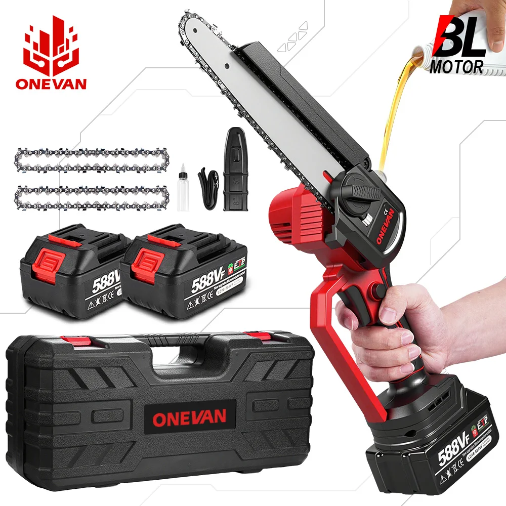 ONEVAN 8 Inch Brushless Electric Saw Auto Oiler Cordless Handheld ...