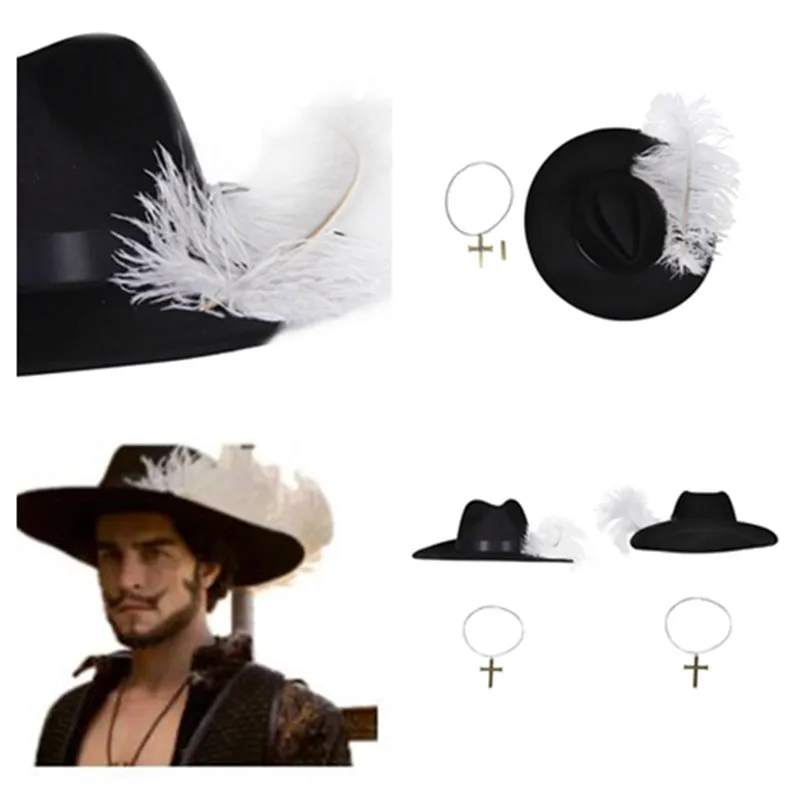 Dracule-Mihawk-Hat-TV-One-Cos-Piece-Cosplay-Hat-Adult-Men-Necklace-Cap ...