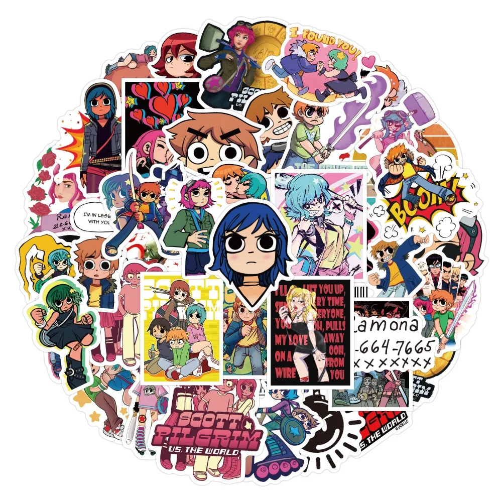 10-50pcs-Cute-Scott-Pilgrim-stickers-Aesthetic-Decals-Decorative ...