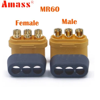 Amass MR60 커넥터 플러그, 암수 커넥터, 3.5 불렛 커넥터, RC 모델 모터 ESC 연결용, 5 쌍, 10 쌍