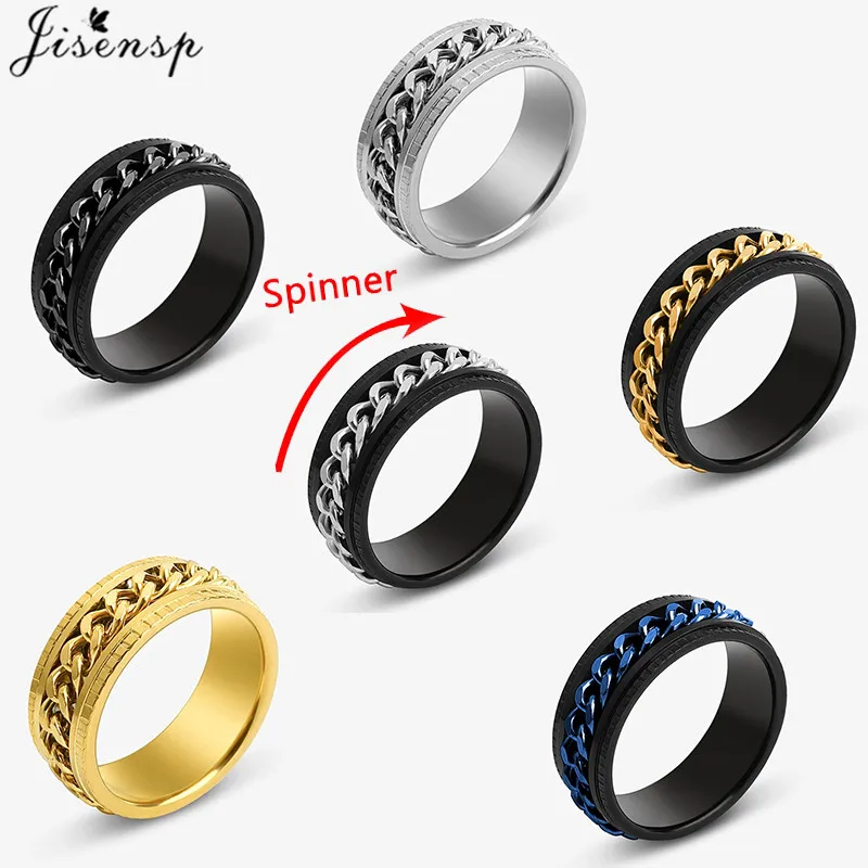 Cool-Stainless-Steel-Rotating-Anxiety-Fidget-Rings-for-Men-Women-Punk ...