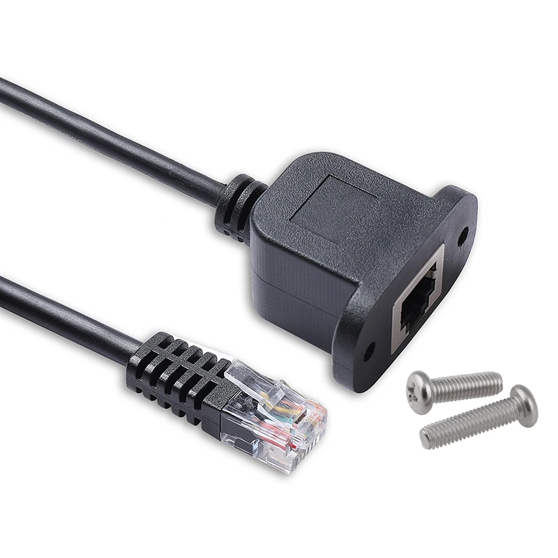 Rj11 Rj12 6p6c Female Panel Mount To 6p6c Male Extension Cable - Pc ...