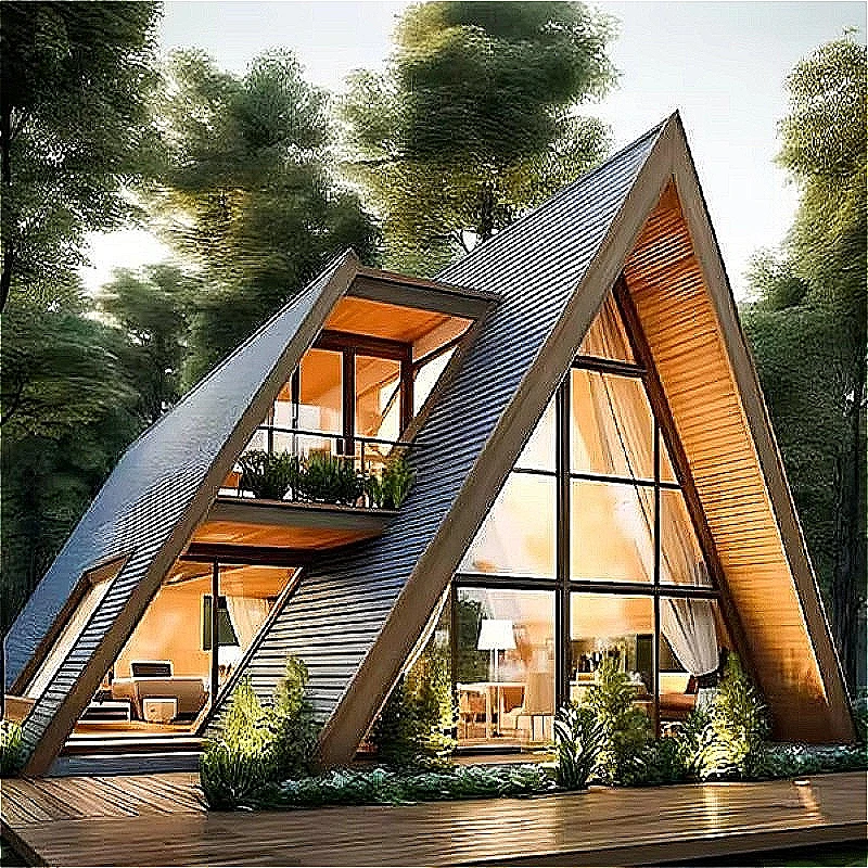 Prefabricated Triangular Wooden House for Glamping Backyard Studio ...