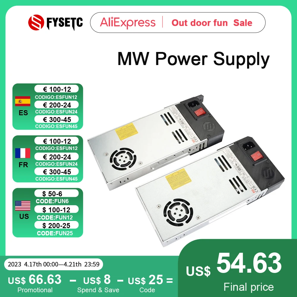 Fysetc Mw Power Supply Lrs-350-24 Switching Power Supply High Quality 3d Printer Parts For Prusa ...