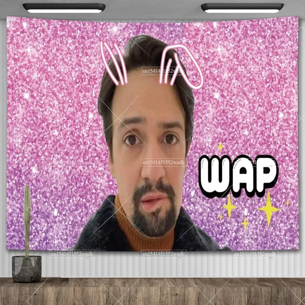 Hamilton-WAP-Tapestry-Wall-Hanging-Funny-Y2k-Pink-Meme-Tapestry ...