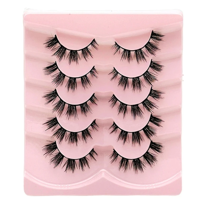 Foxes-Eye-False-Eyelashes-Wispy-Cat-Eye-Faux-Mink-Lashes-5-Pairs ...