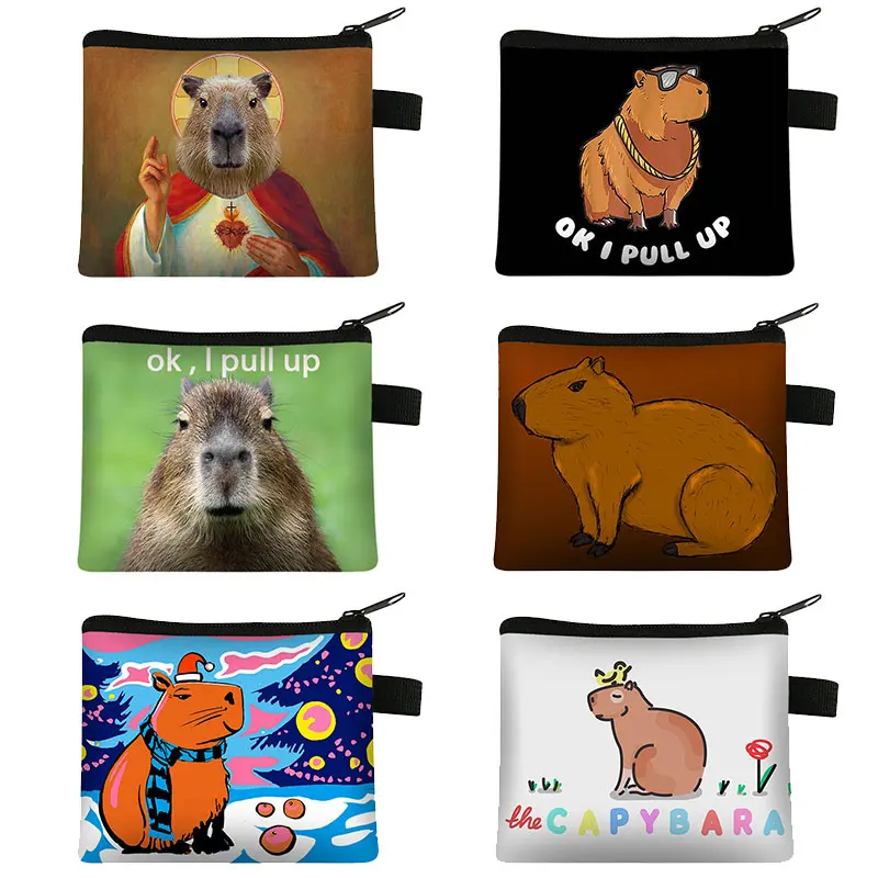 Animal-Capybara-Printing-Coin-Purse-Women-Wallets-Credit-Card-Key ...