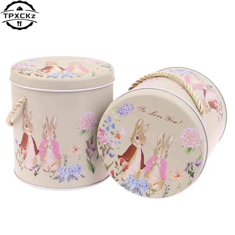 Vintage-Tinplate-Box-Cartoon-Rabbit-Printed-Metal-Box-Candy-Chocolate ...