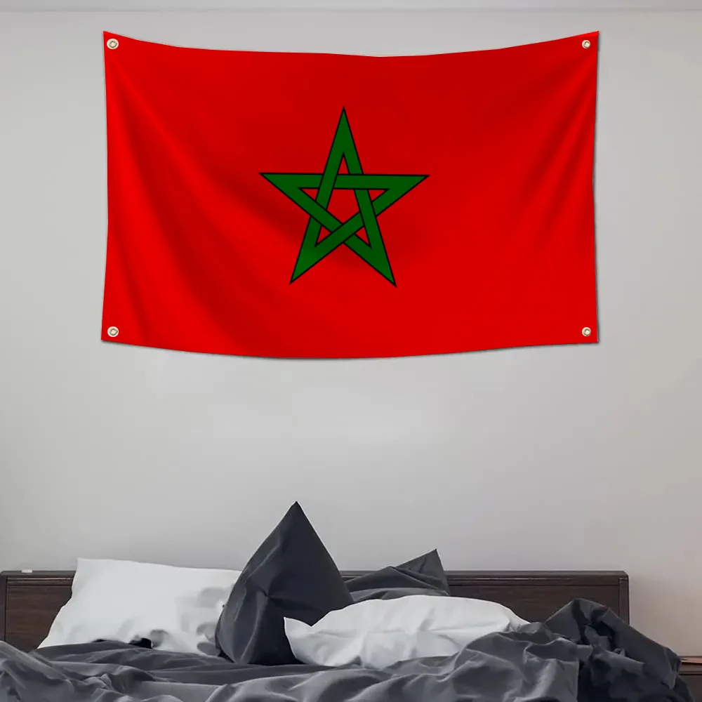 1pc Morocco Flag Flag Flags And Banners Four Hole Flag Polyester ...