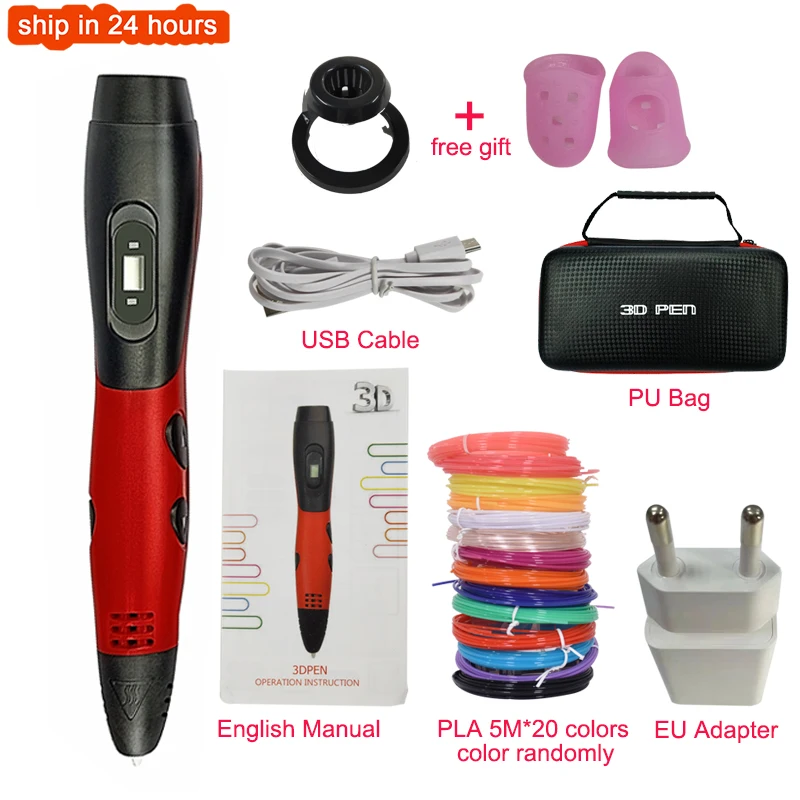 3D-Pen-for-Kids-DIY-Drawing-Pens-3-Speed-Adjustable-With-LCD-Screen ...