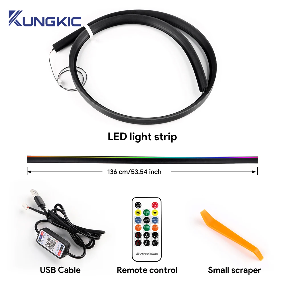 Front Windshield LED Ambient Color Strip Light For Tesla Model 3 Y 2019 ...