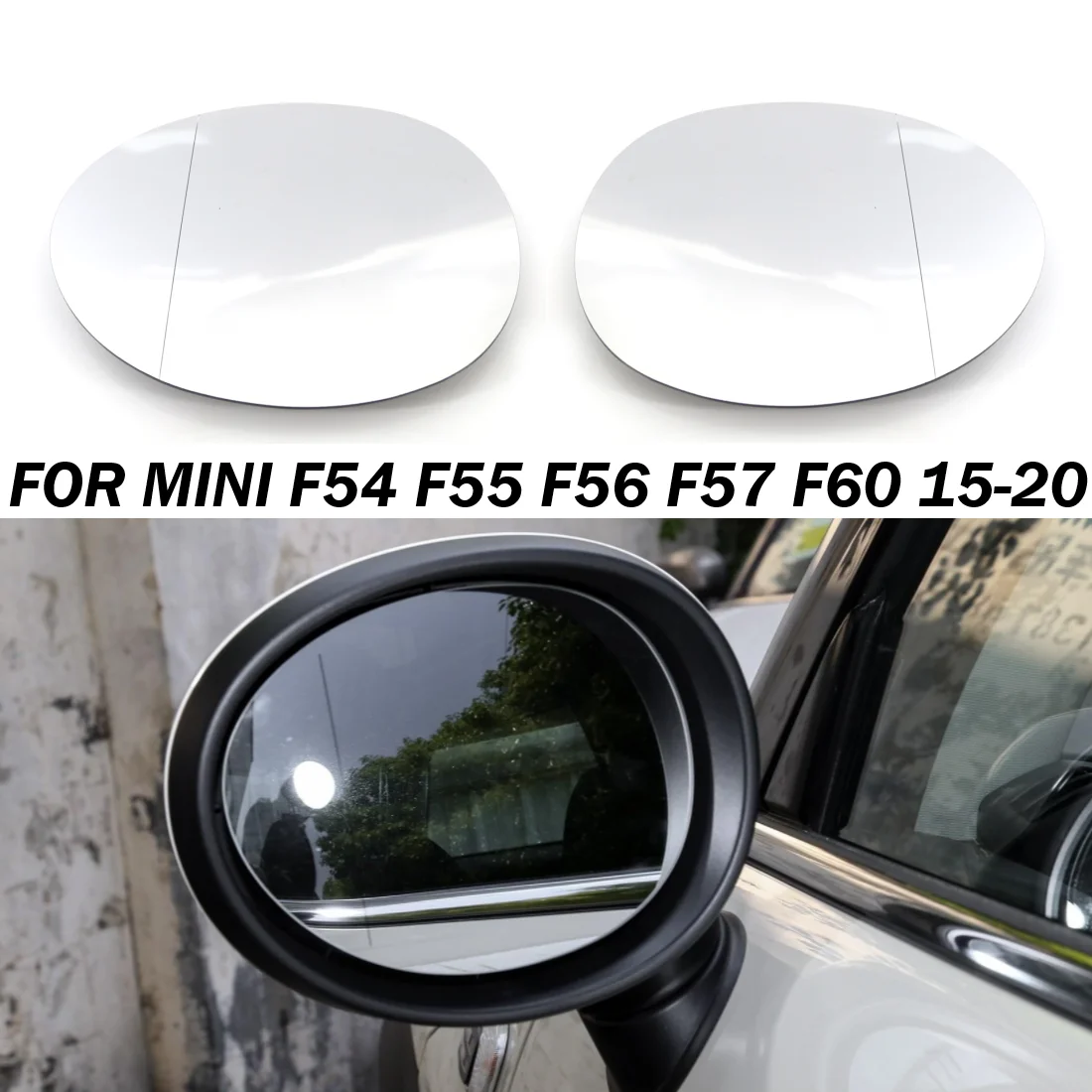 Left-Right-White-Heated-Door-Wing-Rearview-Side-Mirror-Glass-For-Mini ...