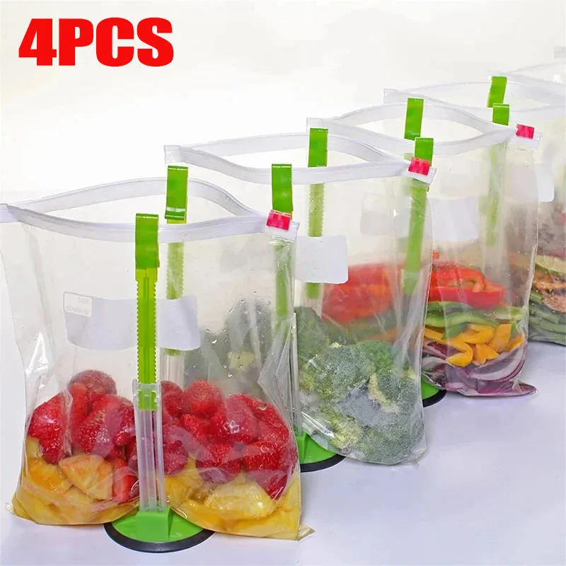 Adjustable-Baggy-Rack-Holder-Storage-for-Food-Prep-Bag-Plastic-Freezer ...