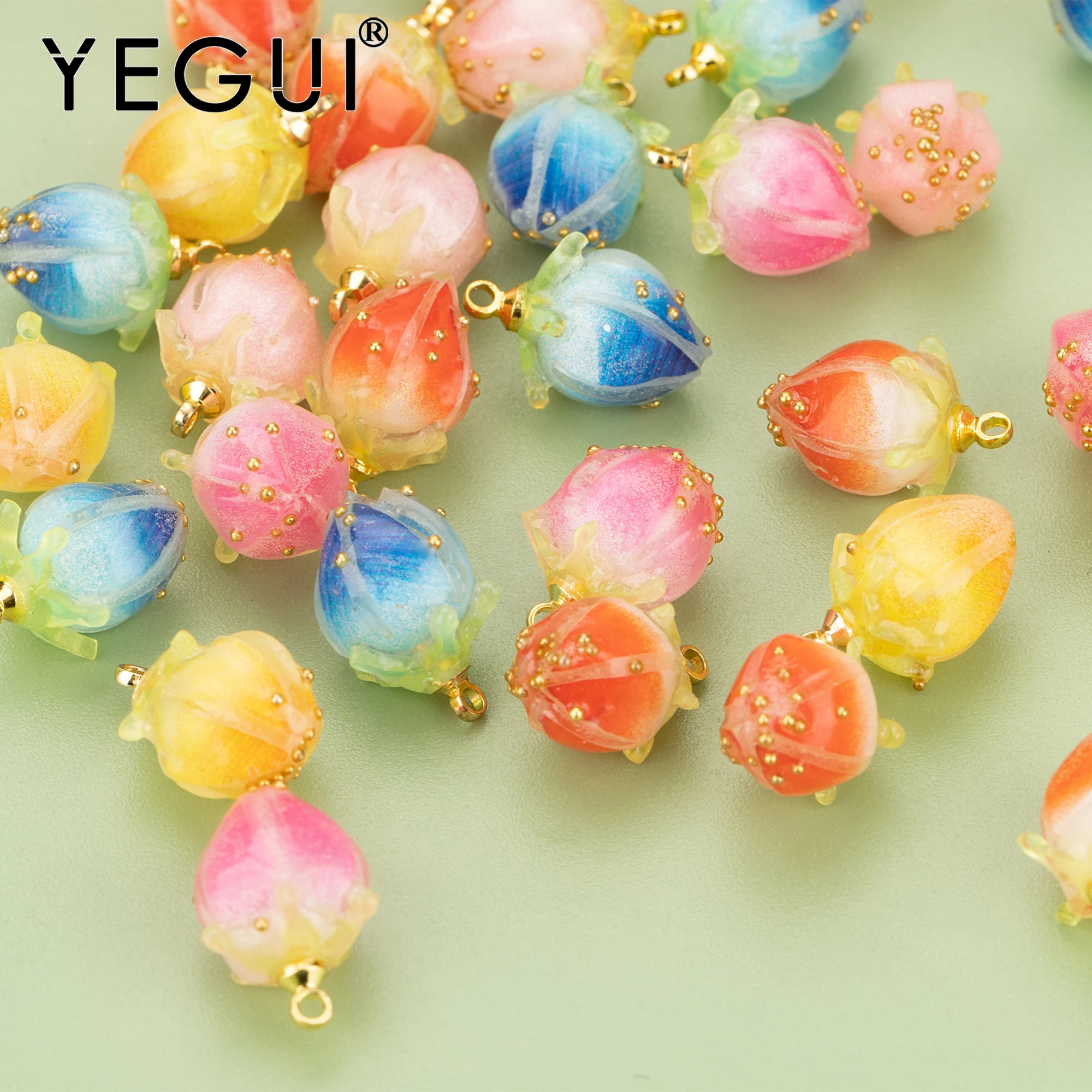 YEGUI,10pcs/lot,MG34,jewelry accessories,resin flower,18k gold plated ...