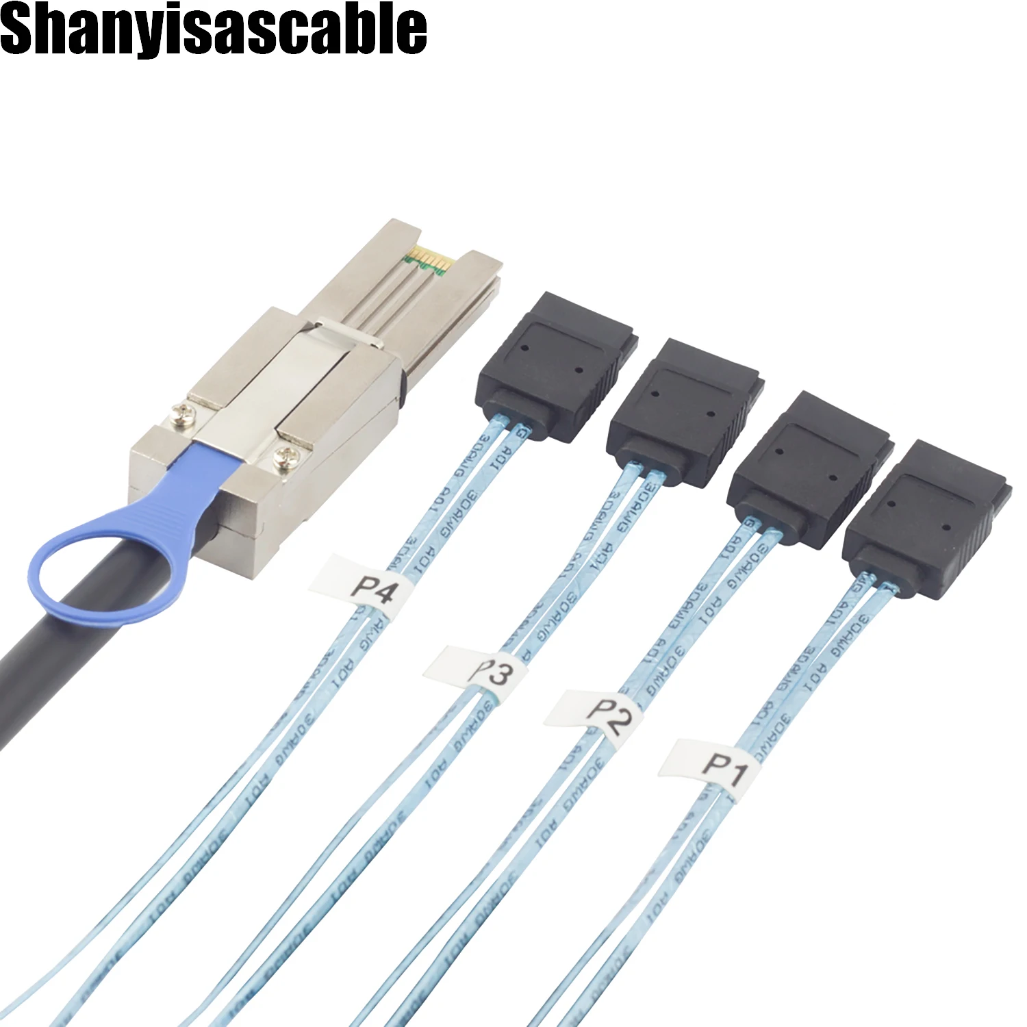 Low Profile Sata Cable 2 Pack Mini SAS SFF-8086 To 4 SATA Splitter ...