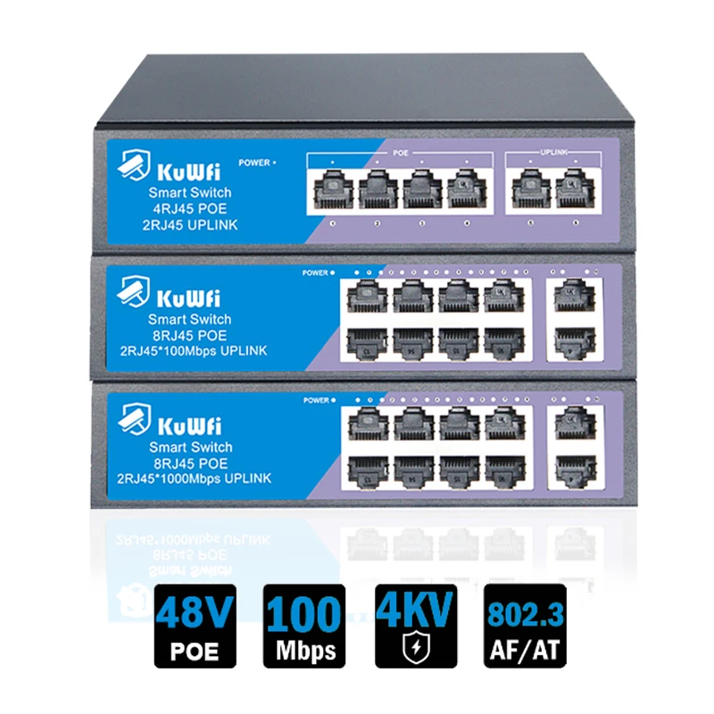 Switch-r-pido-Ethernet-de-alta-pot-ncia-switch-POE-IEEE-802-3AF-AT-para ...