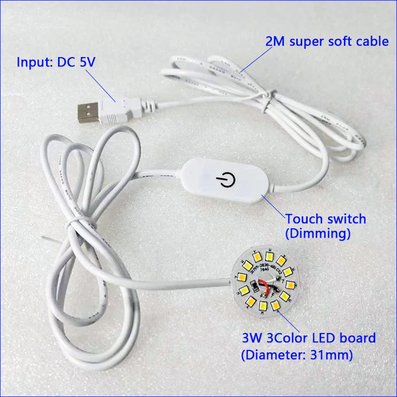 1PC DC 5V LED lights Online Touch Switch Dimming Controller With 2 ...