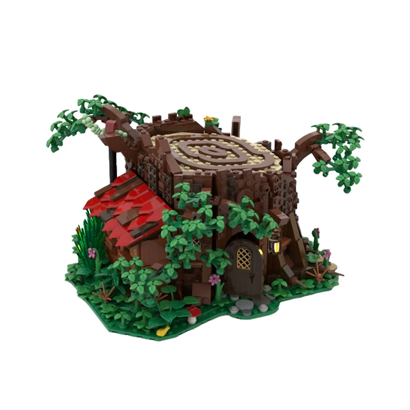 MOC Medieval Forest Fairy Cottage Building Block Kit Stump Hut Tree ...