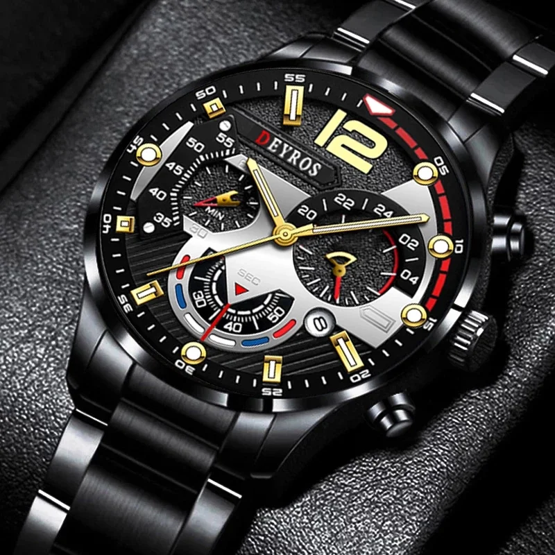 Men Casual Stainless Steel Watches | Watches Men Steel Quartz Watch ...