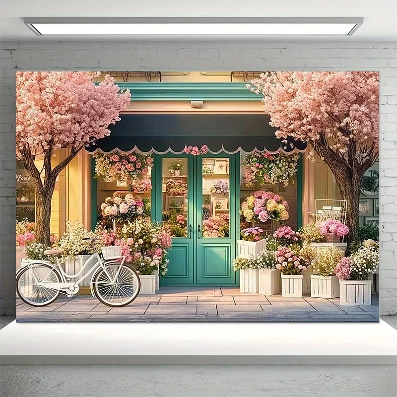Charming flower shop spring background banner - versatile for all ...