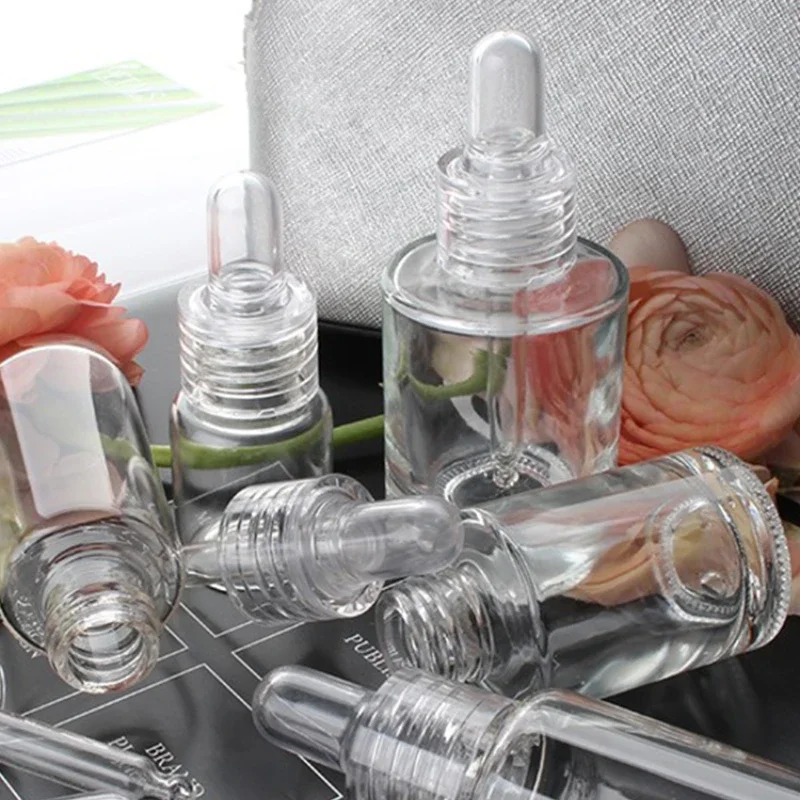 Clear Glass Dropper Bottle PVC Rubber Head Dropper Clear Ring Essential ...