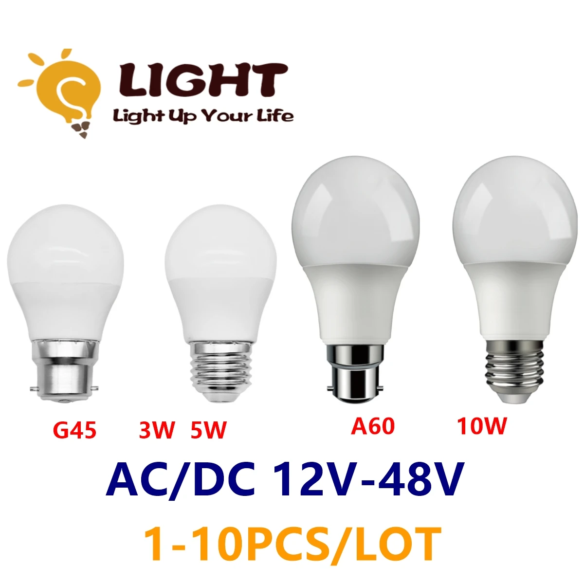 1-10pcs-LED-Low-voltage-AC-DC12V-24V-36V-48V-bulb-3W-5W-10W-super ...