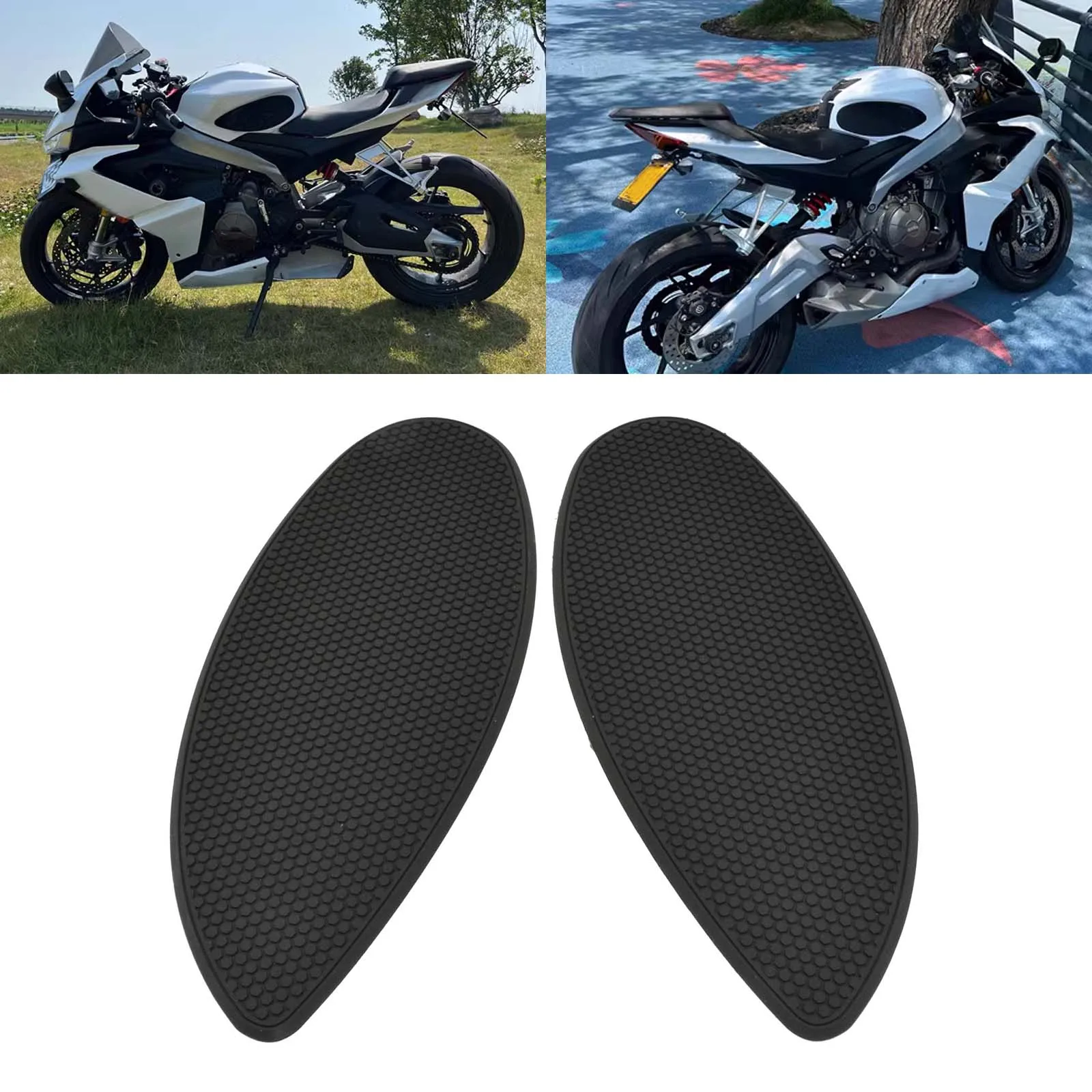 Black-Motorcycle-Oil-Fuel-Tank-Traction-Side-Pad-Knee-Grips-Decals ...