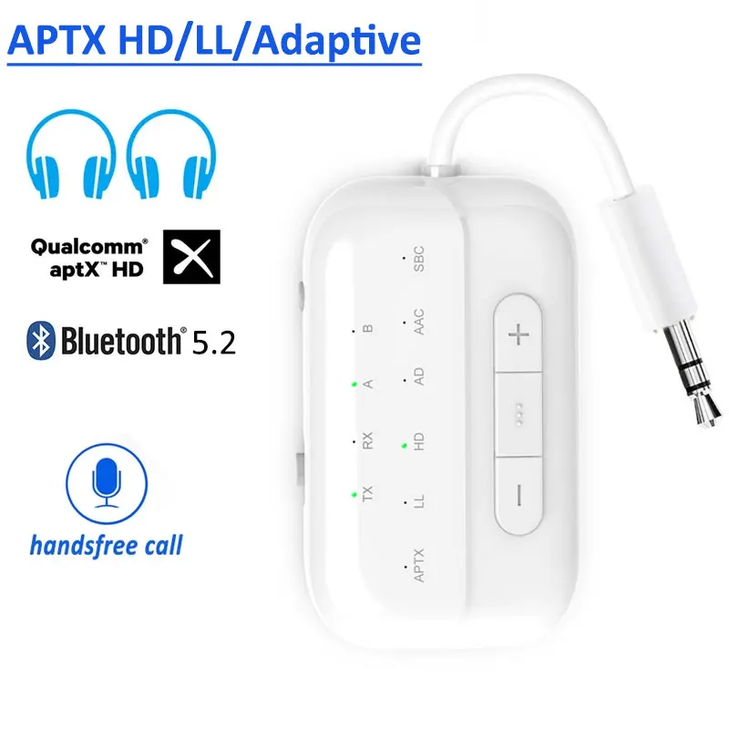 Bluetooth-Receiver-Transmitter-Aptx-HD-LL-AAC-Adaptive-BT-5-2-3-5mm ...