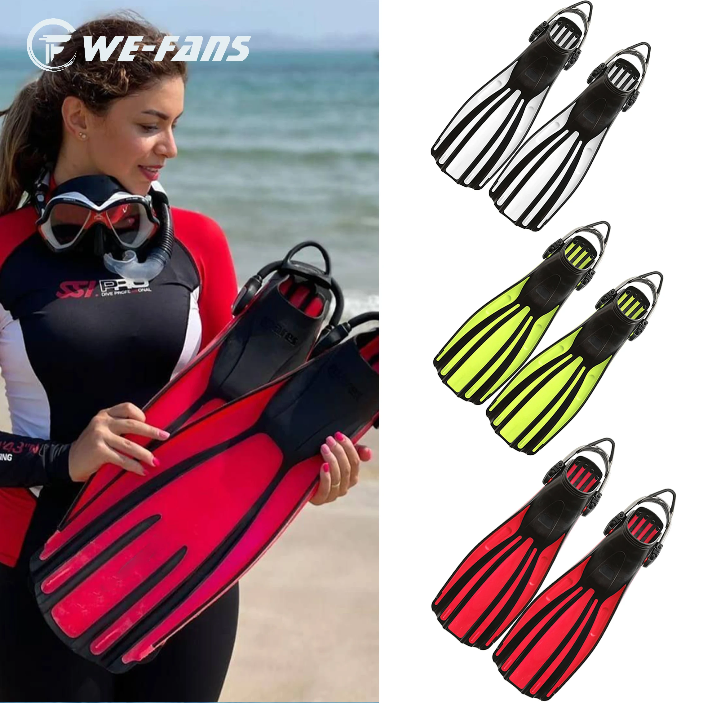 Scuba-Diving-Stainless-Steel-Spring-Fin-Straps-Fins-Adult-Swim-Shoes ...