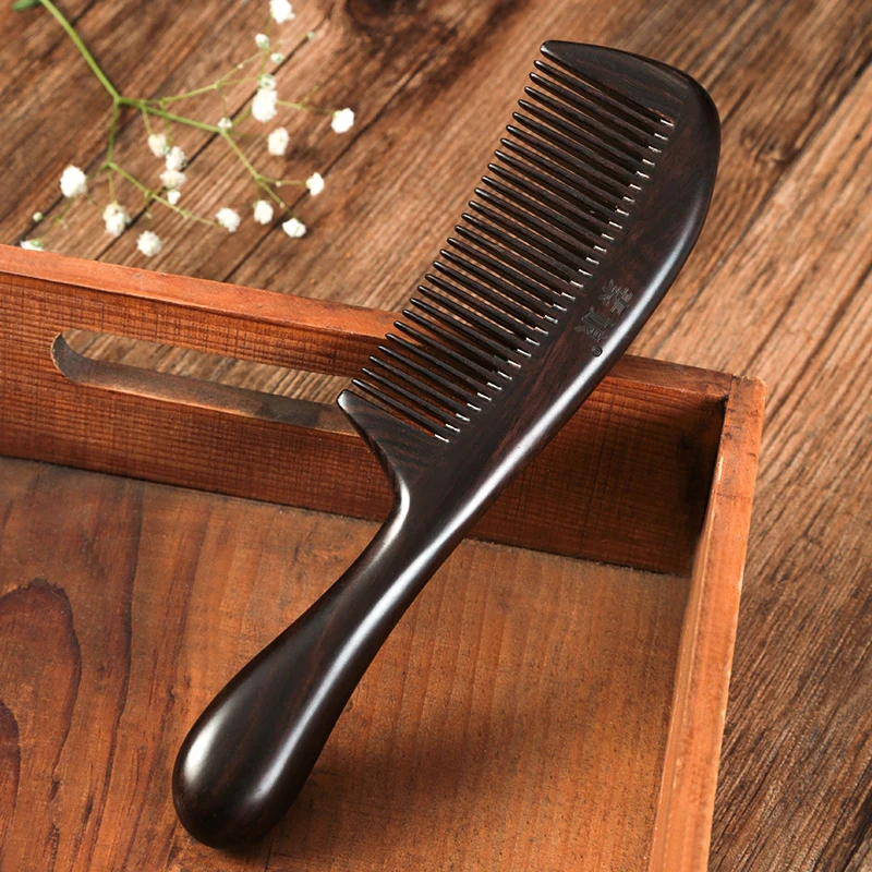 Ebony-Dense-Tooth-Comb-Hair-U-Shape-Root-Design-Rounded-Grip-Healthy ...