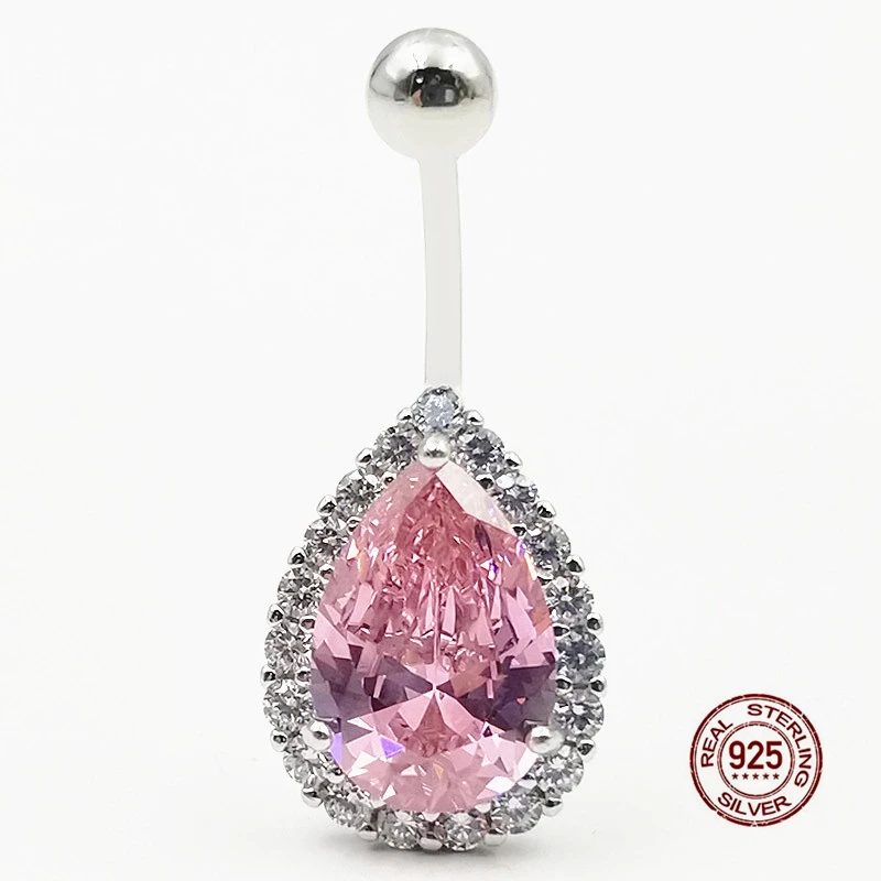 Pink Diamond Belly Button Rings
