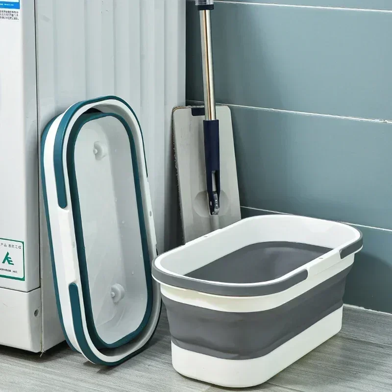 Portable-Mop-Bucket-Foldable-Laundry-Basket-With-Wheel-Folding-Water ...
