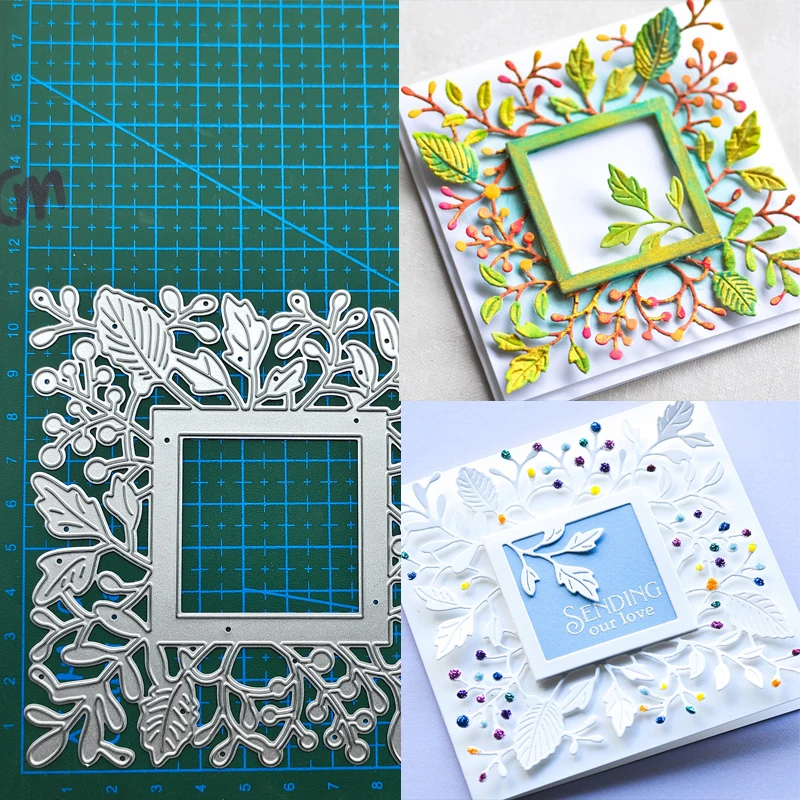 leaves frame Craft Dies Decor Metal Cutting Dies Scrapbooking stamps ...