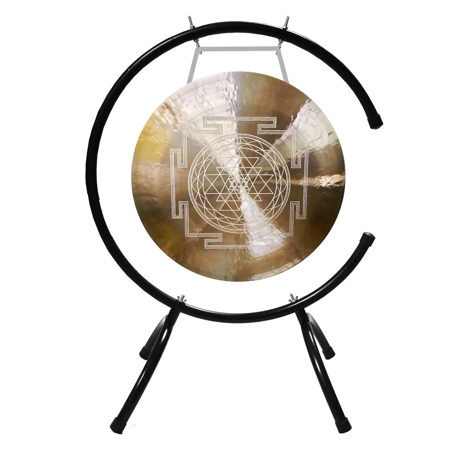 Bronze Gong Set-Sri Yantra Chau Gong mit Ständer 40/50/60/70 cm Sound ...