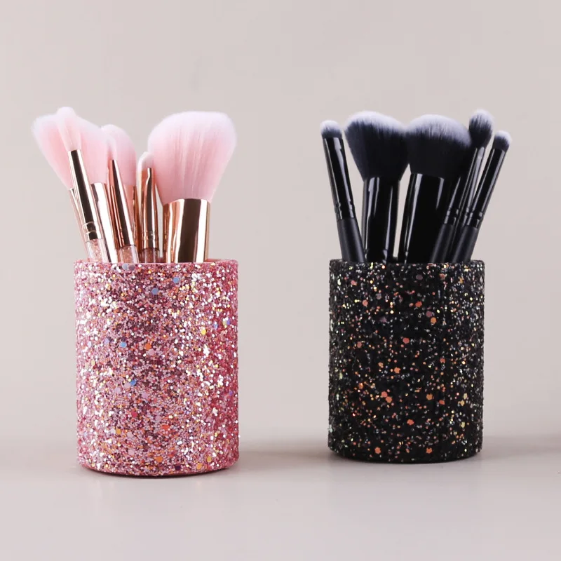 Women Makeup Brush Bucket Cosmetic Storage Box Pencil Vase Comb ...