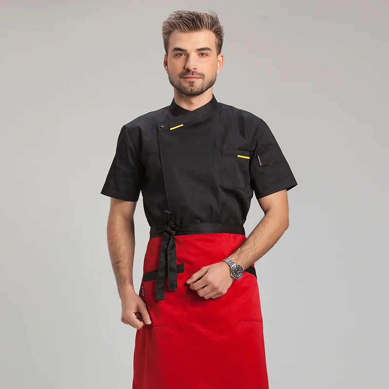 Unisex-Chef-Jacket-Short-Long-Sleeve-Men-Italy-Crossover-Cook-Coat ...