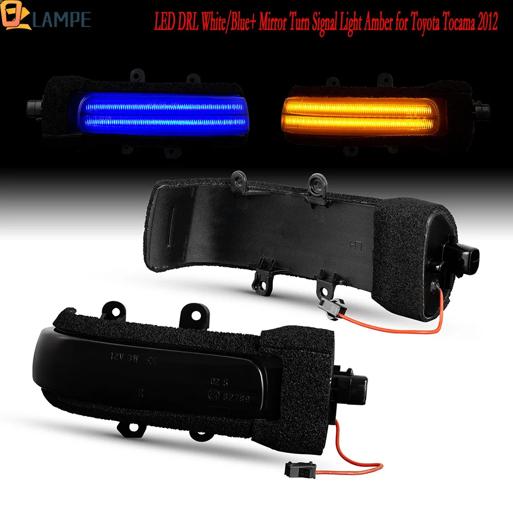 2PCS LED DRL White/Blue+ Side Mirror Turn Signal Light for Toyota ...