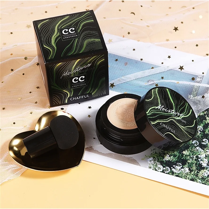 CHAFFUL Air Cushion CC Cream Makeup with Mushroom Head Foundation Brush ...