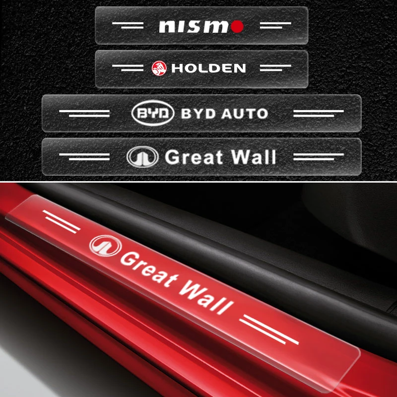 4pcs Car Threshold Protection Strip Car Door Pedal Sticker For Audis ...