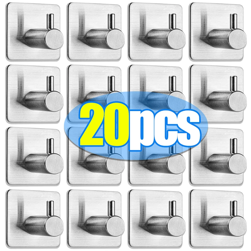 Stainless Steel Adhesive Hook Waterproof Self Adhesive Wall Hook Heavy ...