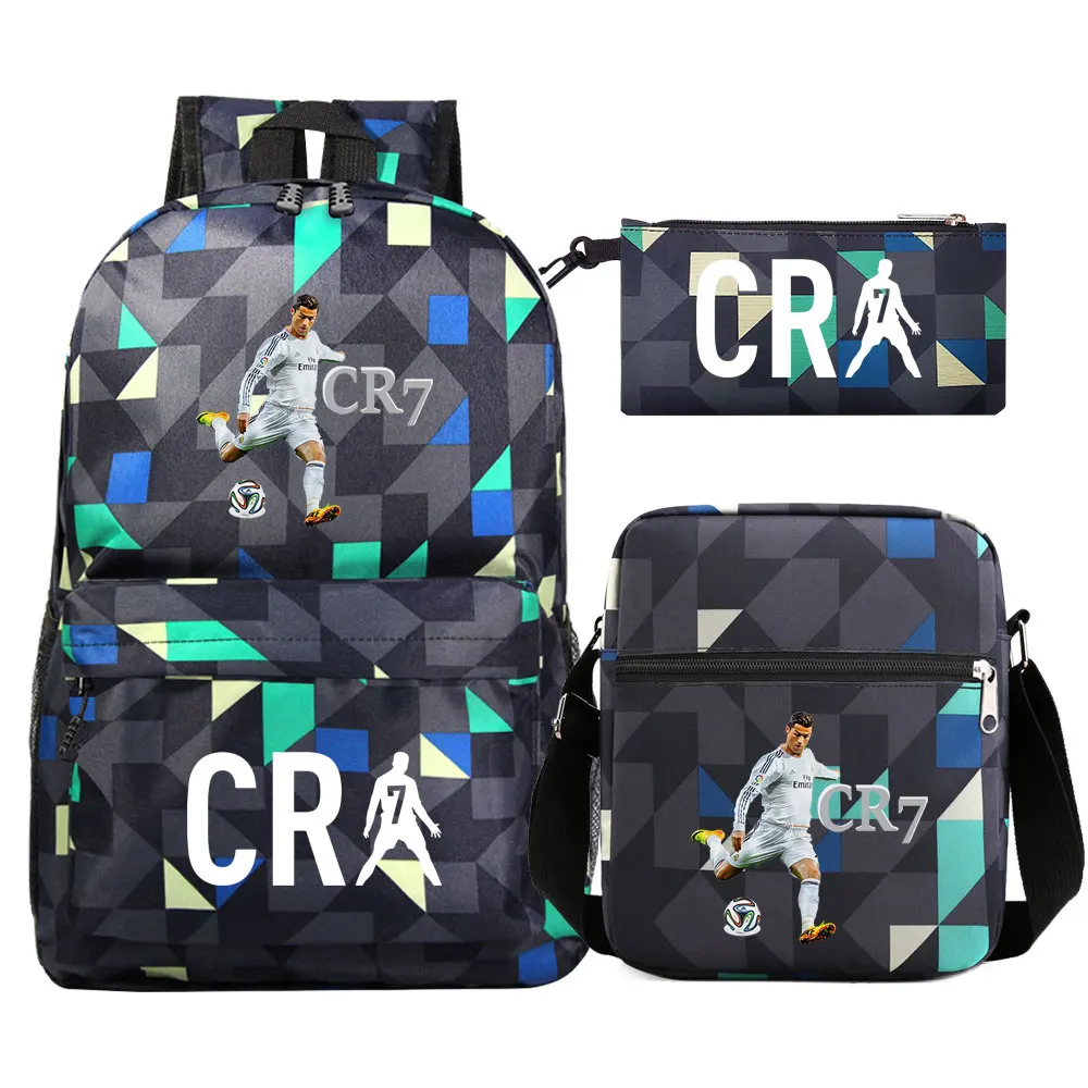 Football CR7 Cosplay School Bags School Backpack Laptop Teenager Boys ...
