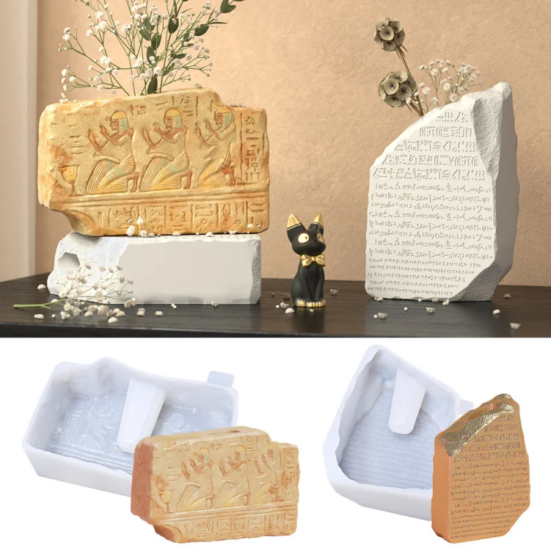 DIY Silicone Mold of Egyptian Rosetta Stone: For Cement & Plaster Vases ...