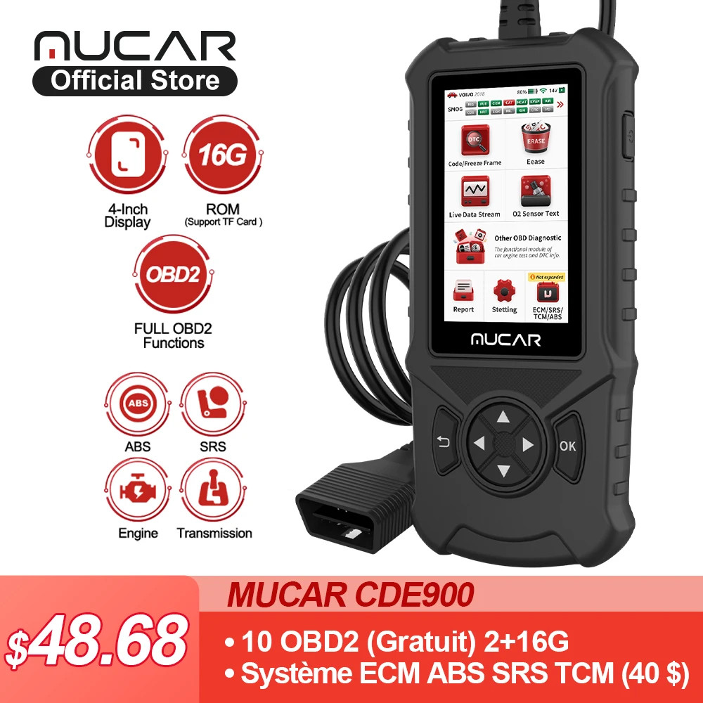Mucar Cdl20 Gratuit À Vie Obd2 Voiture Auto Outils De Diagnostic Obd 2 ...