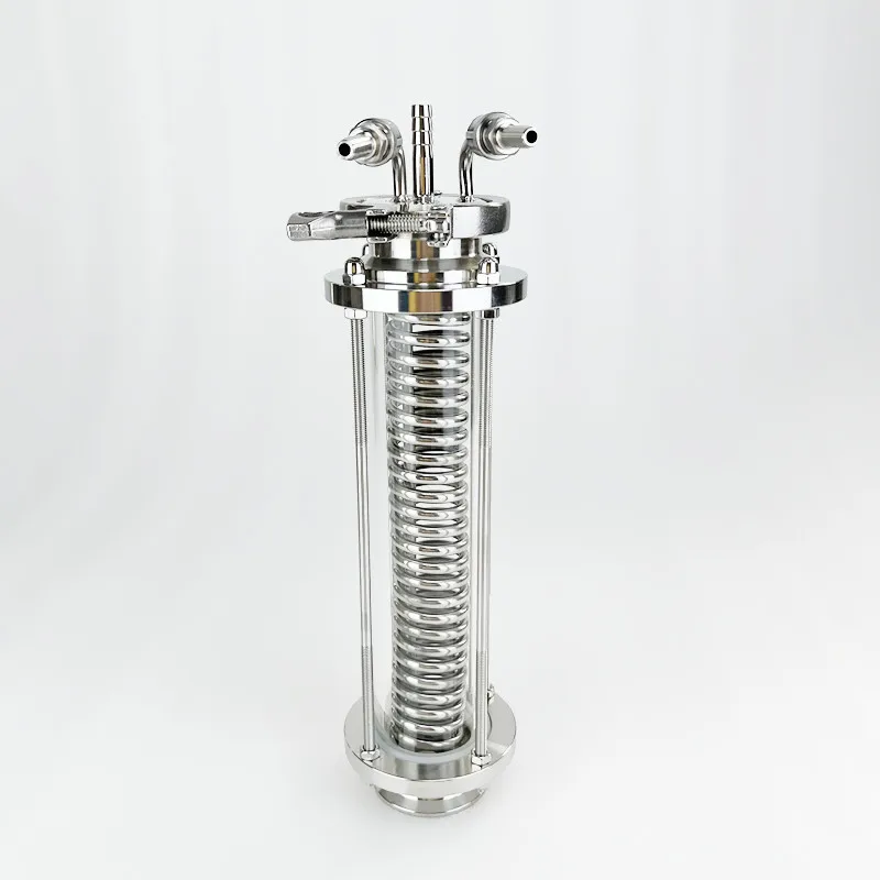 2-Tri-clamp-Sanitary-Dephlegmator-Distillation-Condenser-With-2-Long ...