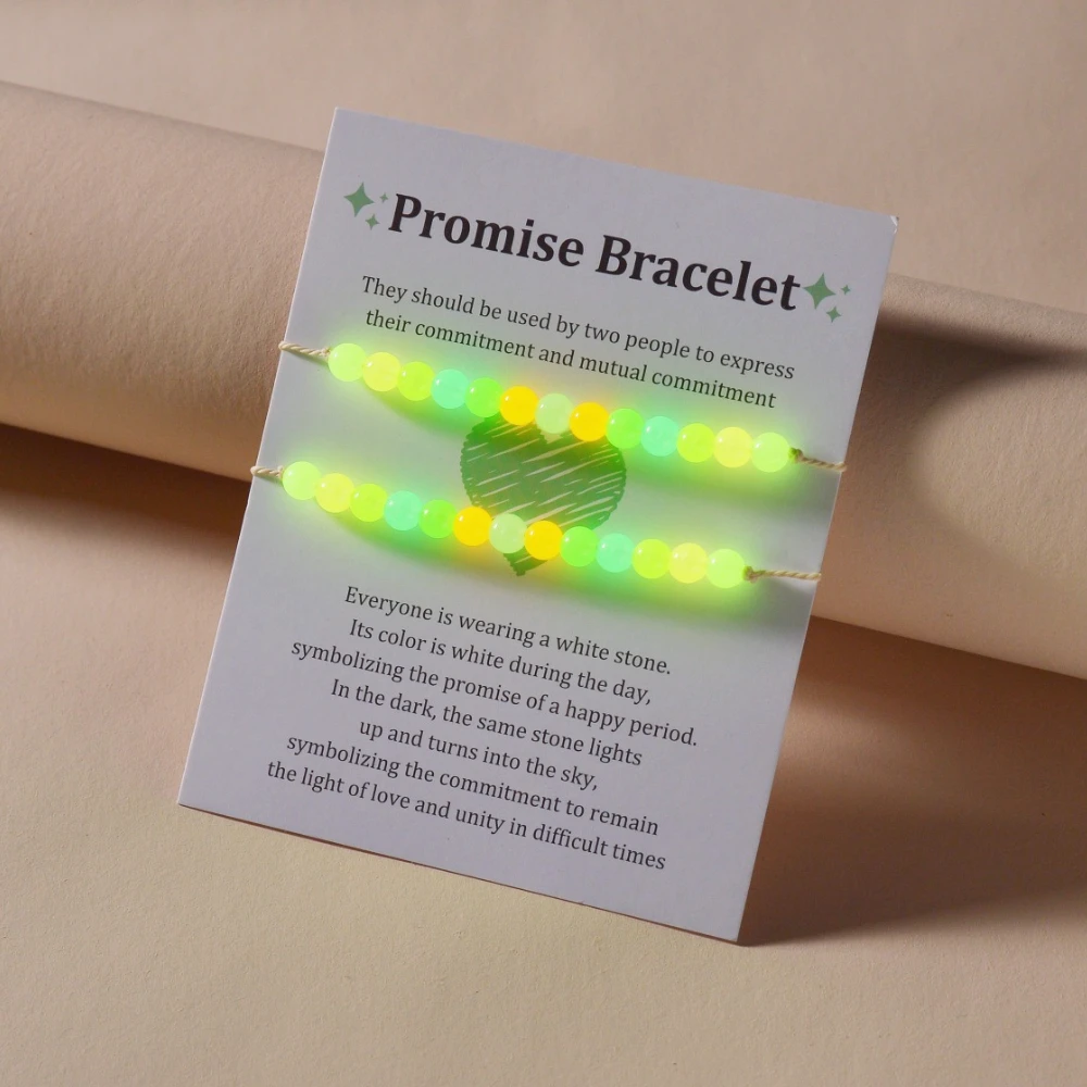 2Pcs-set-Luminous-Handmade-Beaded-Bracelets-For-Friendship-Heart-Weave ...