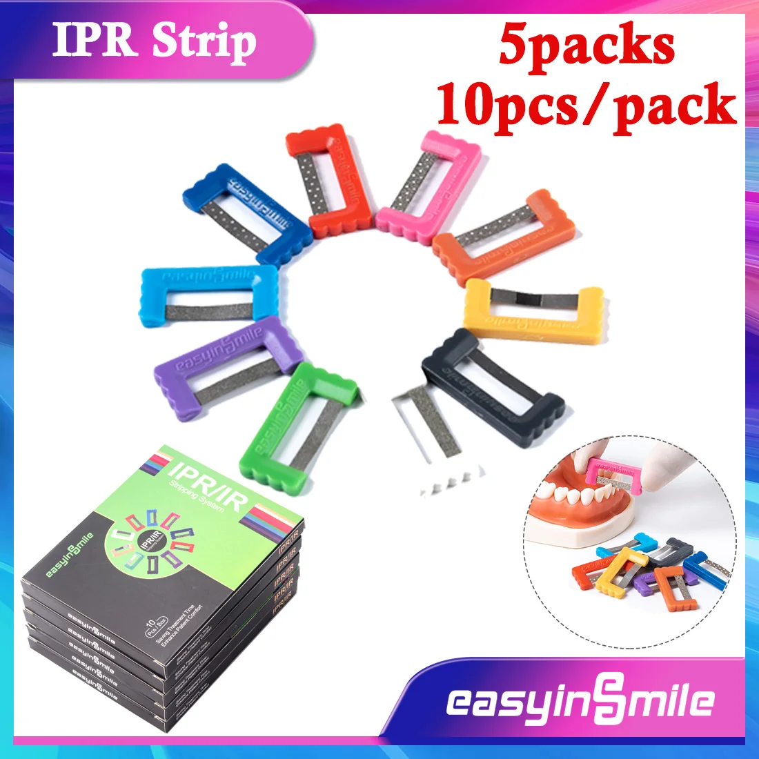 5Packs Dental Orthodontic IPR Strip Enamel Serrated Saw Interproximal ...